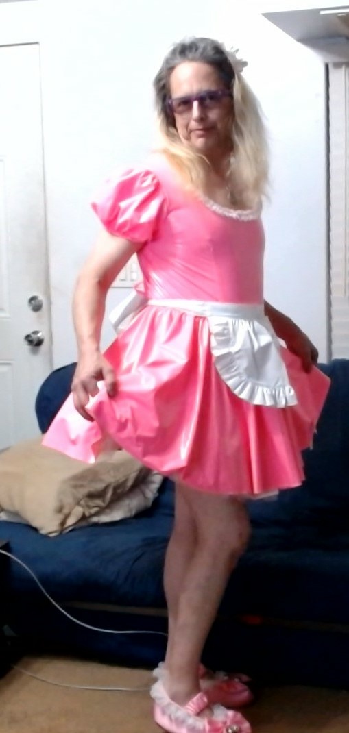 Sissy Slut Ashley Jolene Modeling A Pvc Sissy Maid Uniform 6 Pics Xhamster
